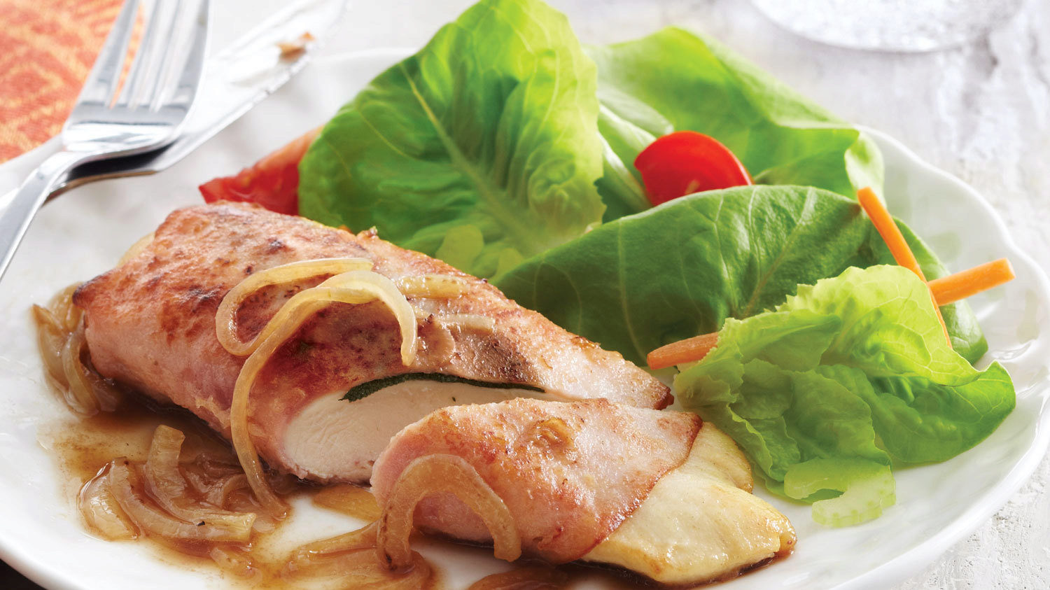 Ham-Wrapped Chicken with Balsamic Onions – West IGA