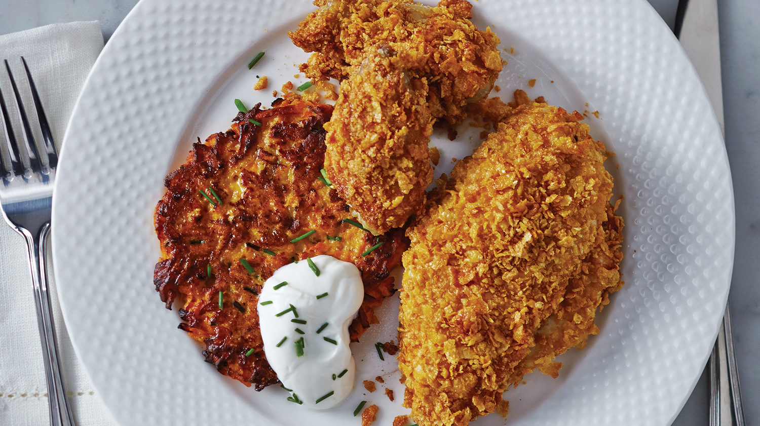 Oven-Fried Chicken with Sweet Potato & Carrot Rosti – West IGA
